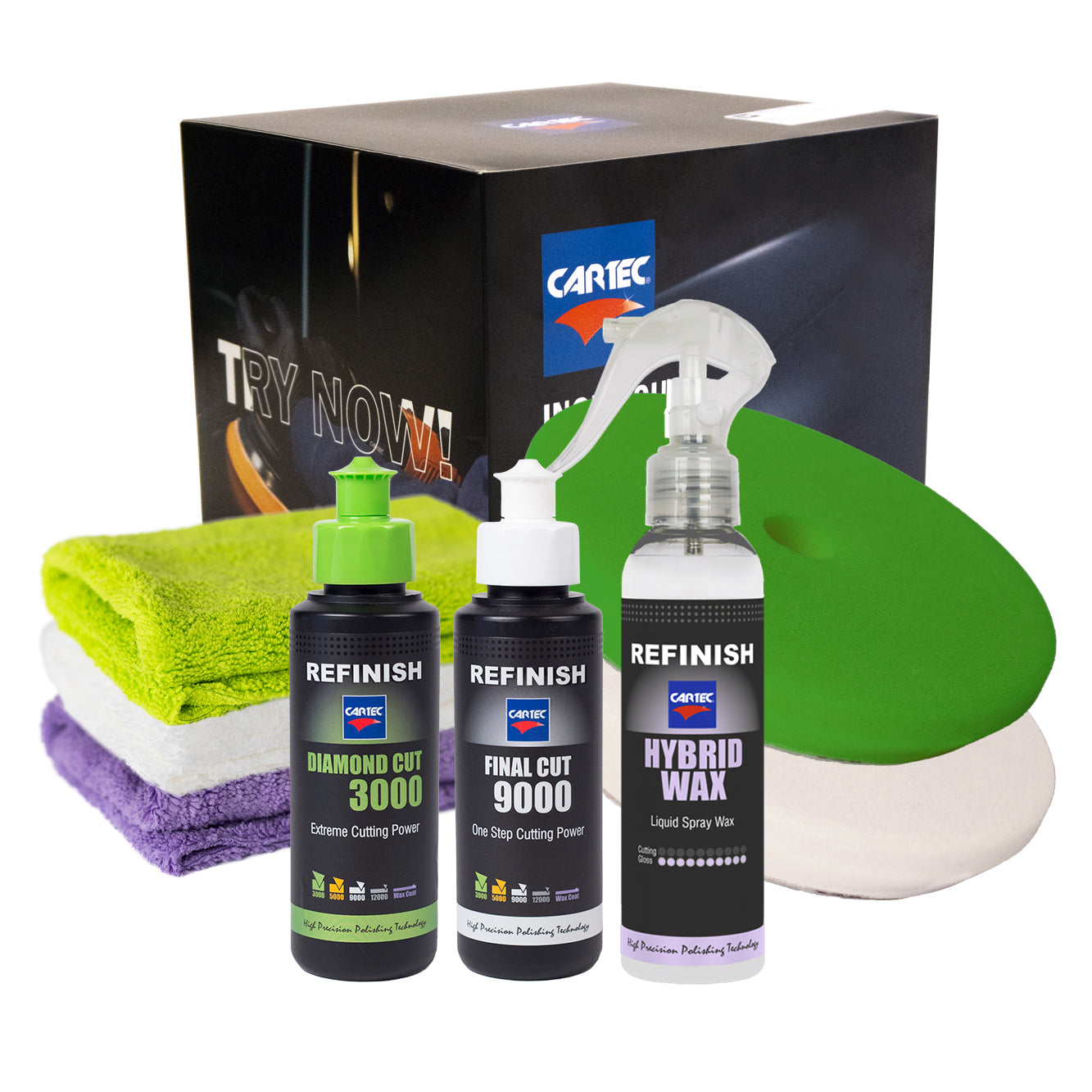 Cartec - refinish | Cartec kit lucidatura 3000, 9000 & hybrid wax | Kit ...